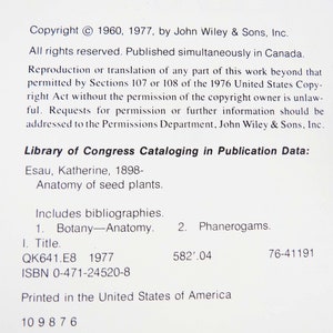 Vintage ANATOMY of SEED PLANTS - 2nd Edition - Katherine Esau - 1977 ...