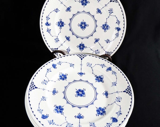 Vintage Set/5 FRANCISCAN Denmark "blue Flowers" 10.25" DINNER PLATES ...