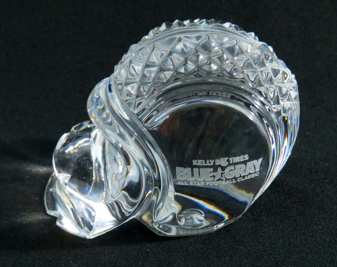 Waterford Crystal Football Helmet Paperweight: Blue Gray All Star ...
