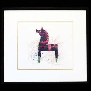Vintage MASAO OHBA Signed HORSE Print 121/200 Wood Framed 14 W X 12 ...