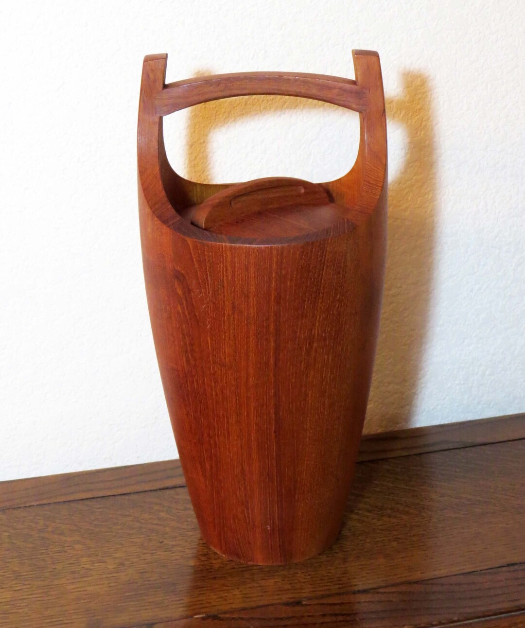 Vintage MCM DANSK Teak Wood Ice Bucket 16 Tall Danish Ice Bucket 1960's ...
