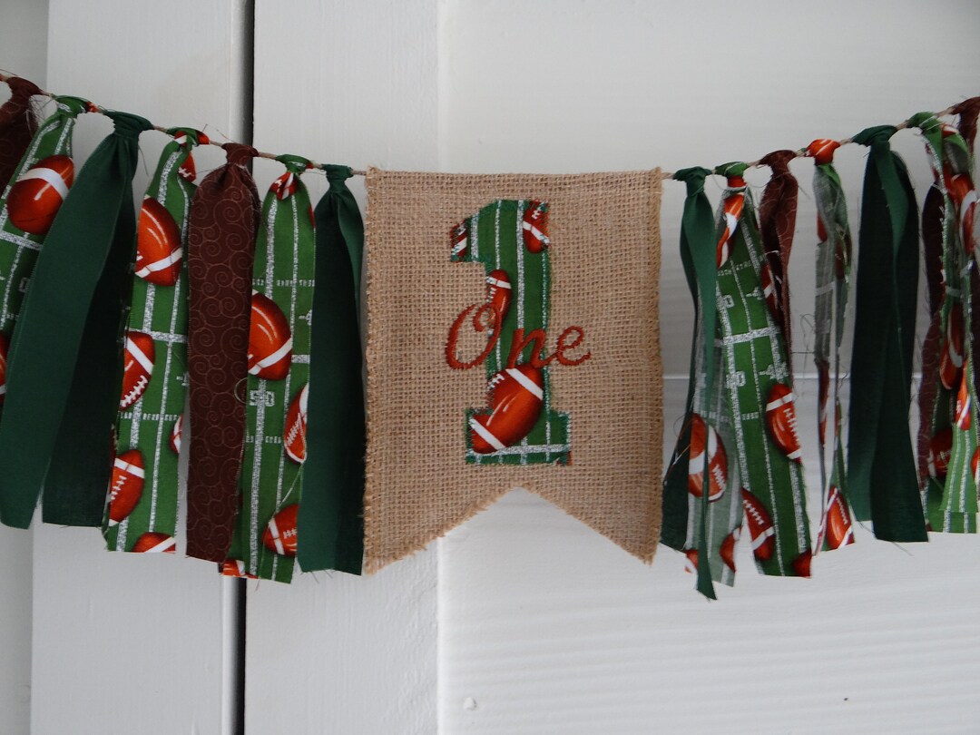 Boy 1st Birthday Banner ~ Football 1st Birthday ~ 1st Birthday Football ...
