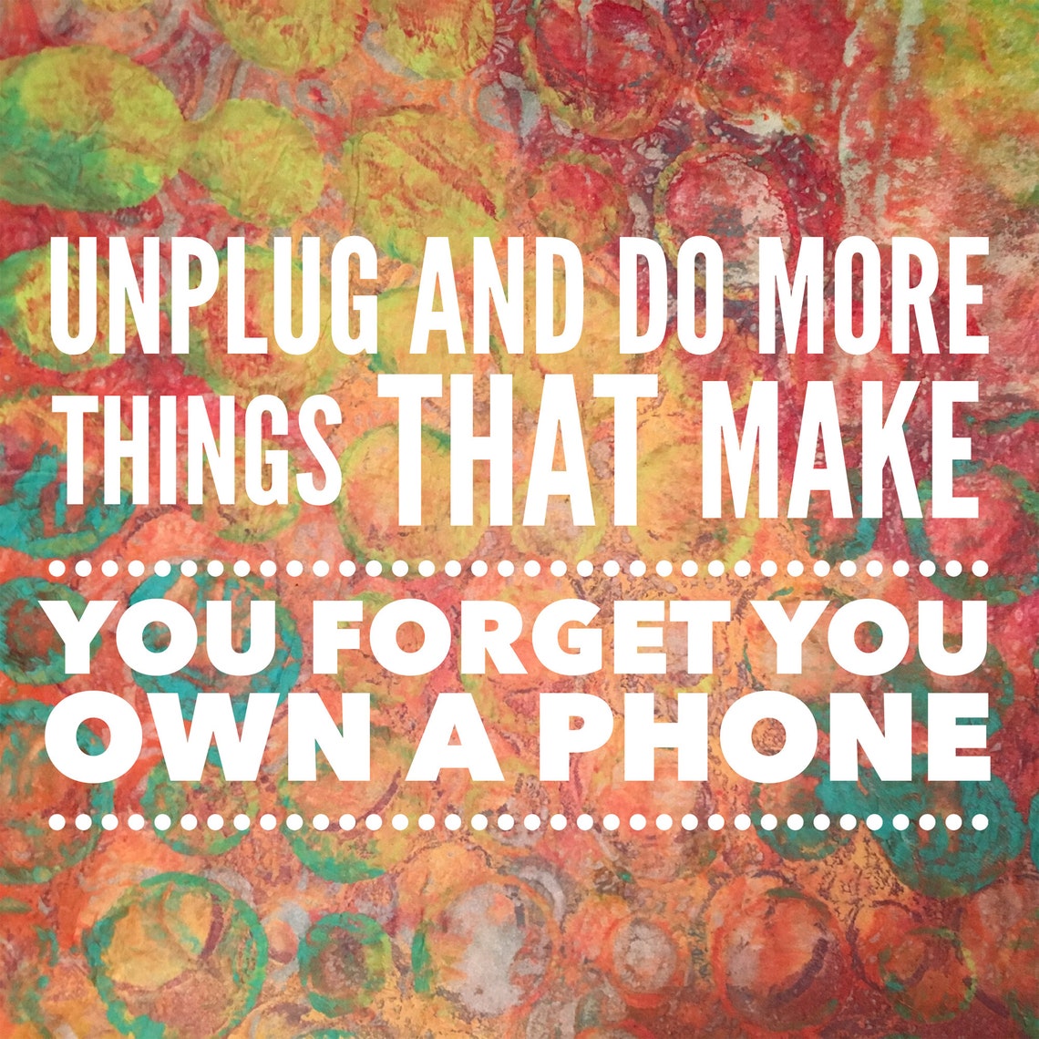 Unplug Print Get Outside Quote Go Play Wall Art Technology - Etsy