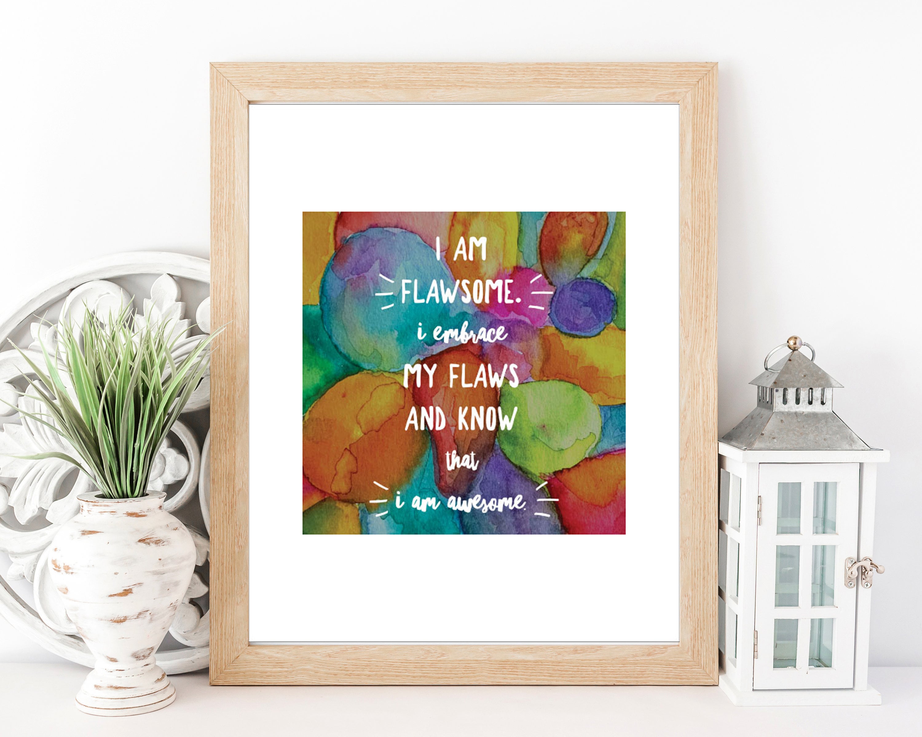 Flawsome Wall Decor Embrace Your Flaws Art I Am Awesome - Etsy UK