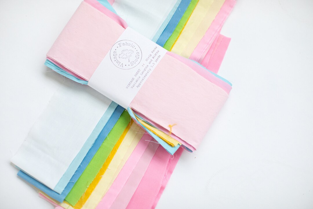Vintage Sheet Jelly Roll: Solid Rainbow Fabric Strips for Quilting - Etsy