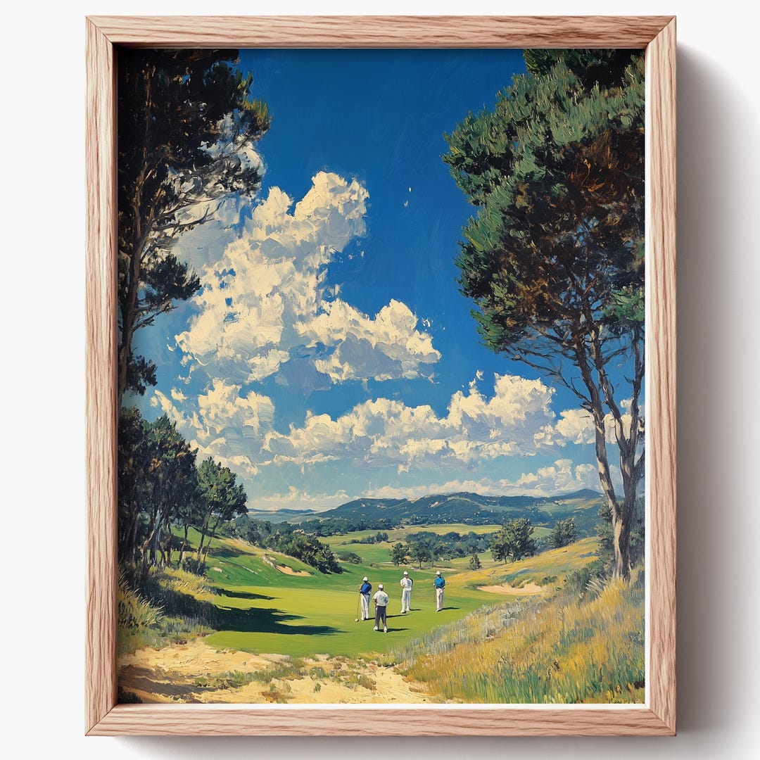 Vintage Golf Course Landscape Art, Scenic Sports Wall Decor (digital ...