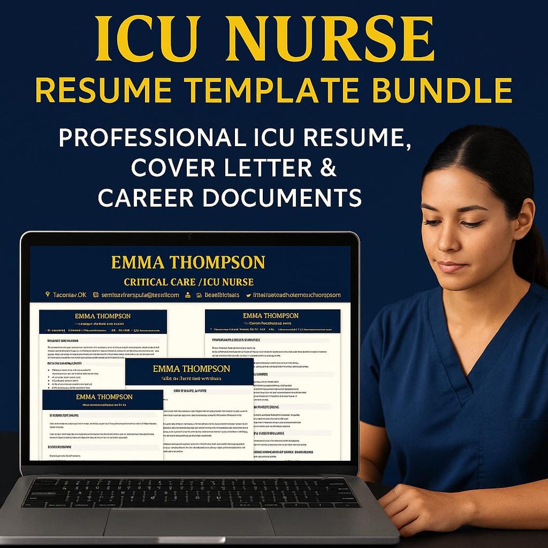 ICU Nurse Resume Template Bundle: Cover Letter & Career Toolkit - Etsy ...