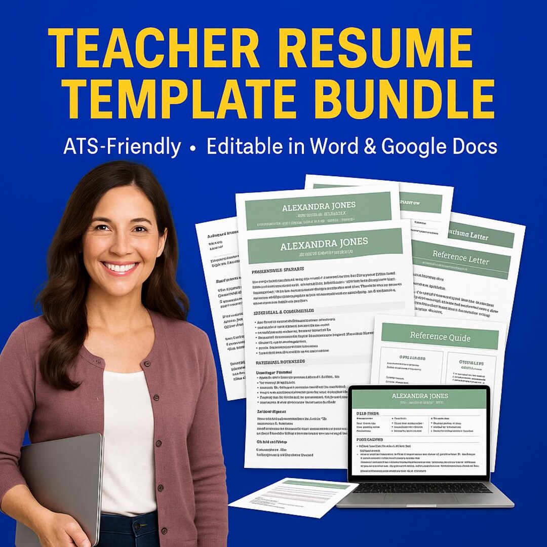 Teacher Resume Template Bundle: Ats-friendly, MS Word & Google Docs - Etsy