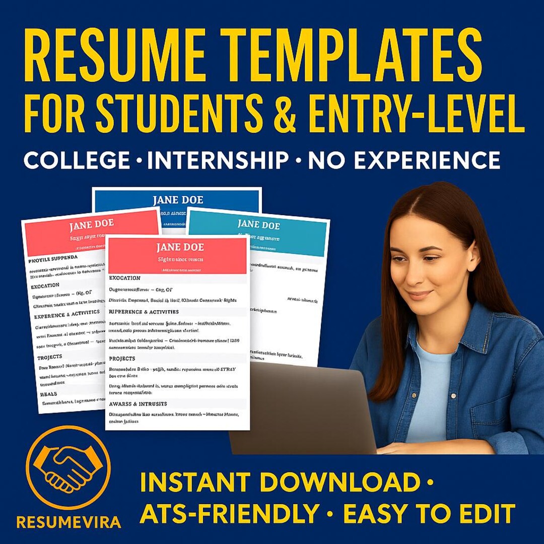 Student Resume Templates: Entry-level, Internship, College (editable ...