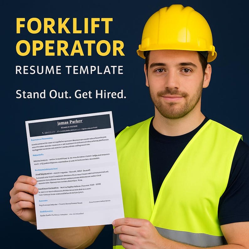Forklift Operator Resume Template: Editable Word & Google Docs - Etsy