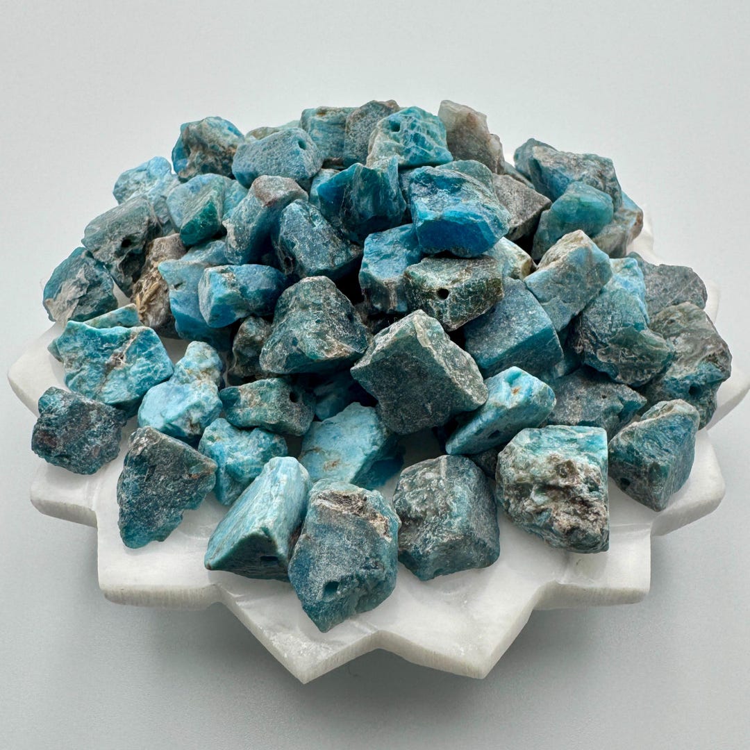 Raw Blue Apatite Stone Beads: Natural Gemstone Nuggets for Jewelry - Etsy