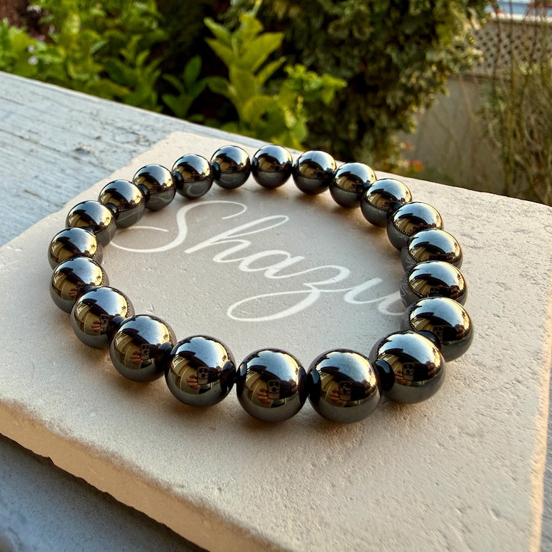 AAA Hematite Bracelet – Grounding Crystal, Metallic Shine - Etsy