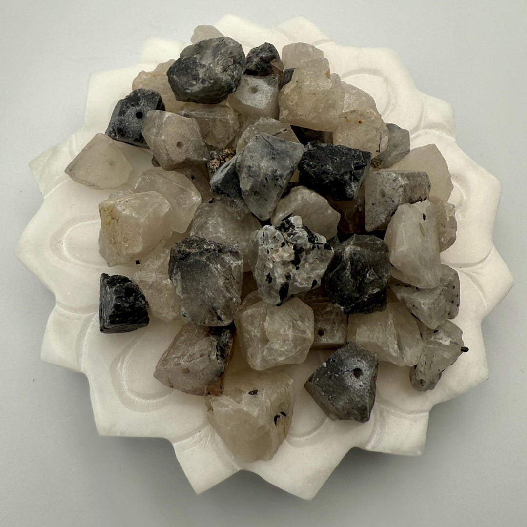 Raw Yin Yang Crystal Beads – Black and White Gemstone Nuggets - Etsy
