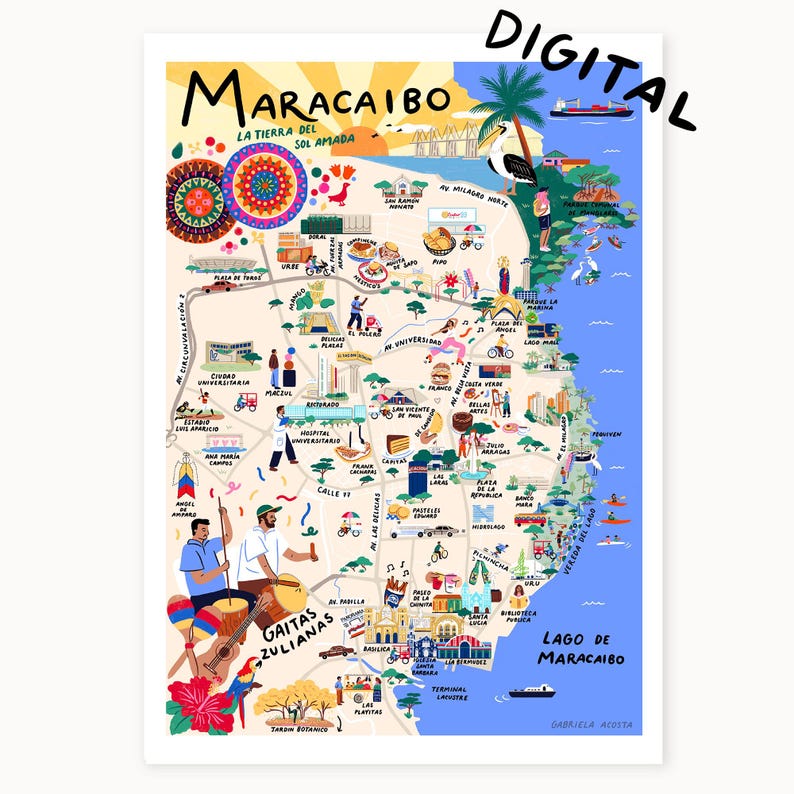 Maracaibo Map - Digital - Etsy