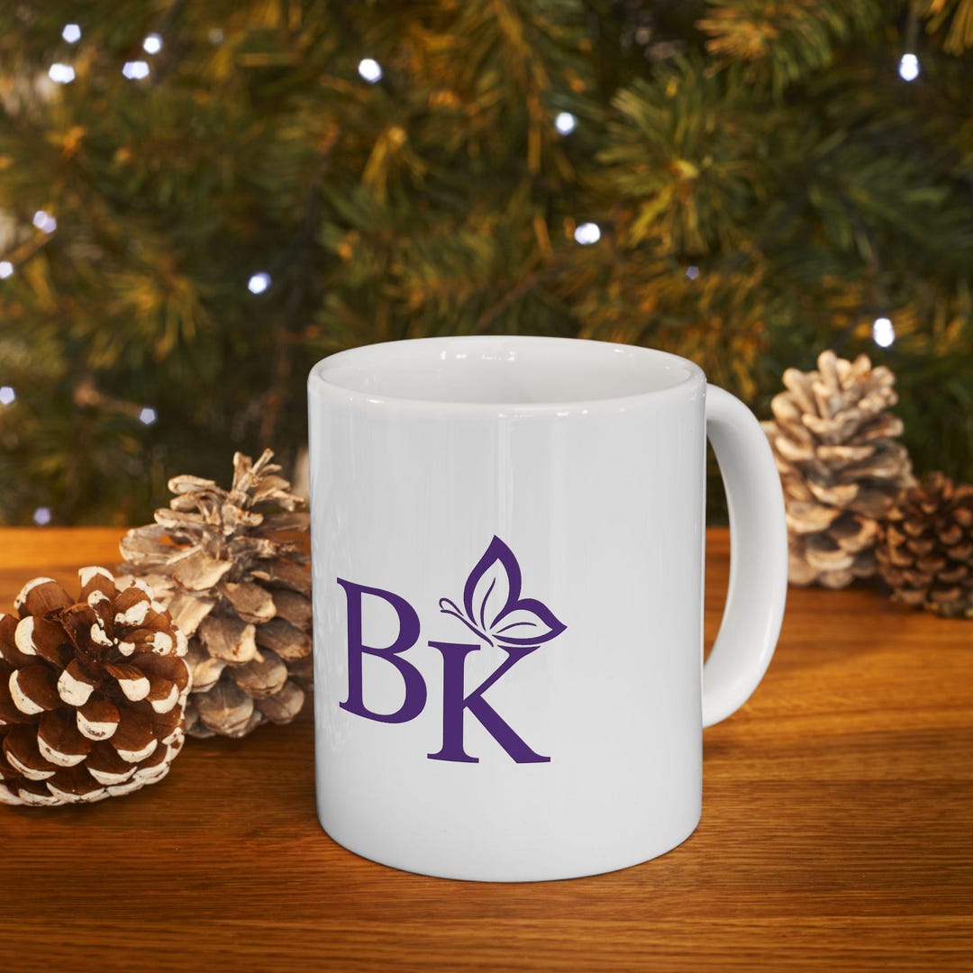 BK Luxe Logo Ceramic Mug | Purple Script Logo | 11oz & 15oz Coffee Cup ...