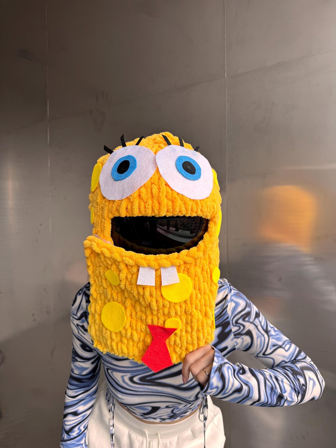 Handmade Ski Balaclava Cartoon Mask – Funny Crochet Helmet Cover ...