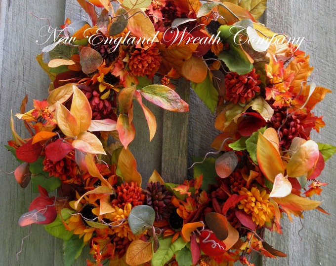 Fall Wreath, Autumn Wreath, Thanksgiving Decor, Harvest, Halloween ...