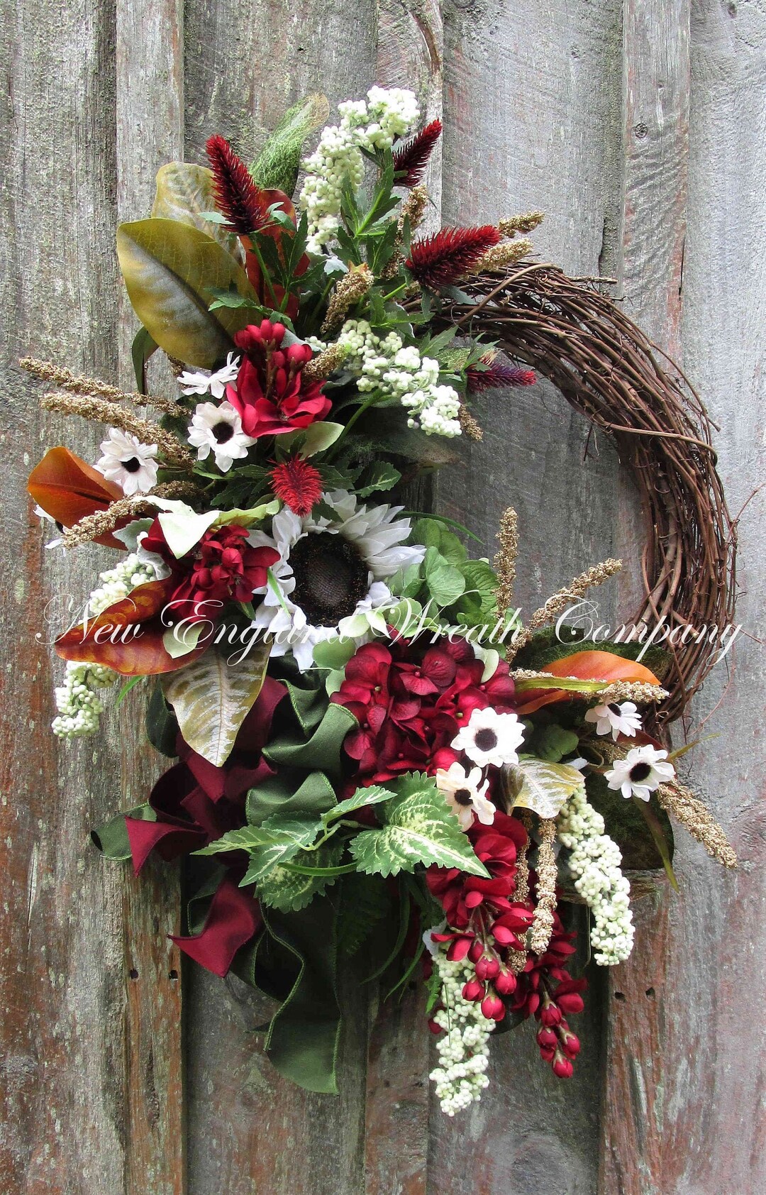 Fall Wreath Sunflower Autumn Door Decor Designer Country - Etsy