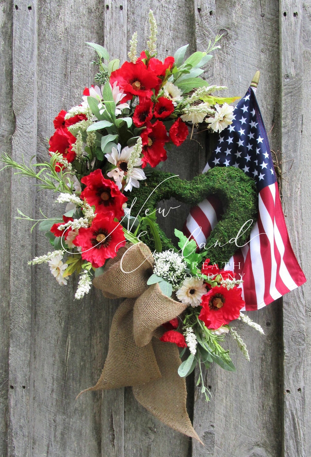Patriotic Wreath, American Flag, Memorial Day, 4th of July, Elegant ...