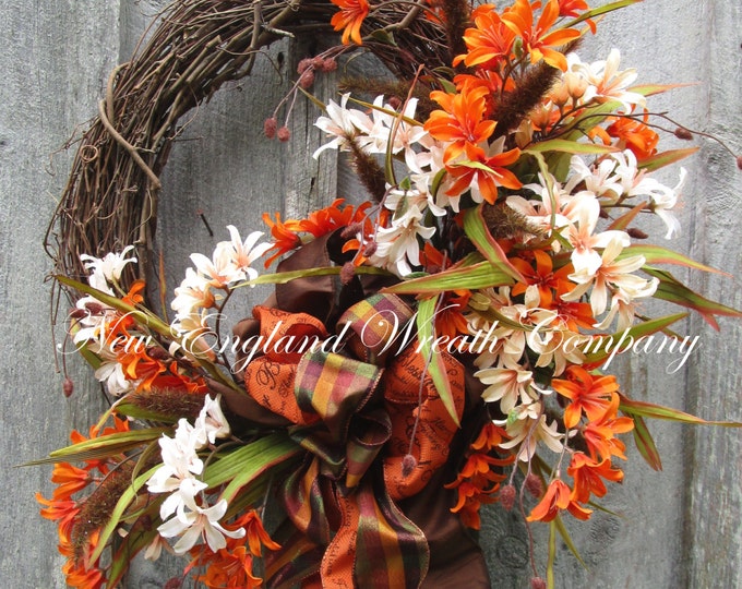 Fall Wreath, Autumn Wreaths, Fall Floral Wreath, Fall Designer Wreath ...