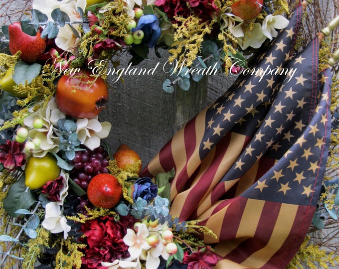 Americana Wreath, Fall Wreath, New England Wreath, Patriotic ...