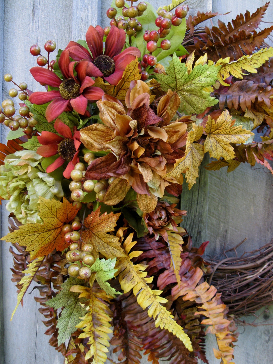 Fall Wreaths Autumn Floral Wreath Designer Decor Elegant | Etsy