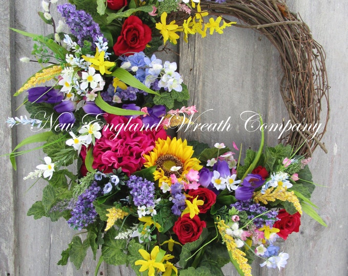 Spring Wreath, Floral Wreath, Summer Wreath, Country French, Designer ...