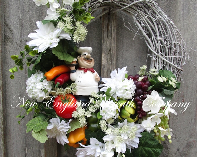 Floral Wreath Kitchen Wreath Italian Chef Wreath Designer - Etsy