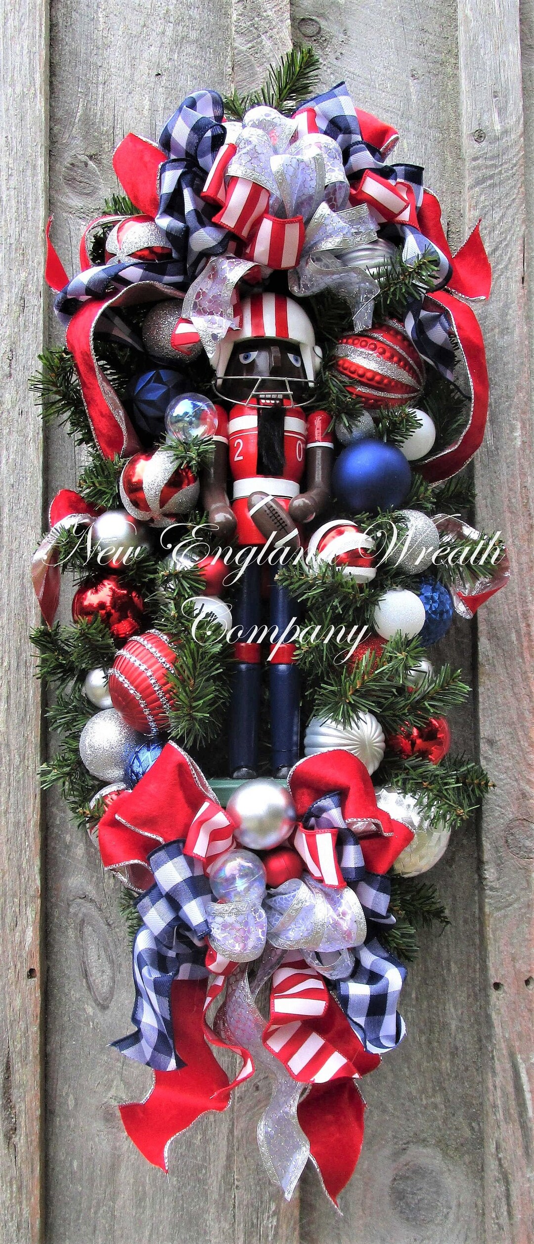 Football Nutcracker Christmas Swag, Sports Fan Holiday Decor - Etsy
