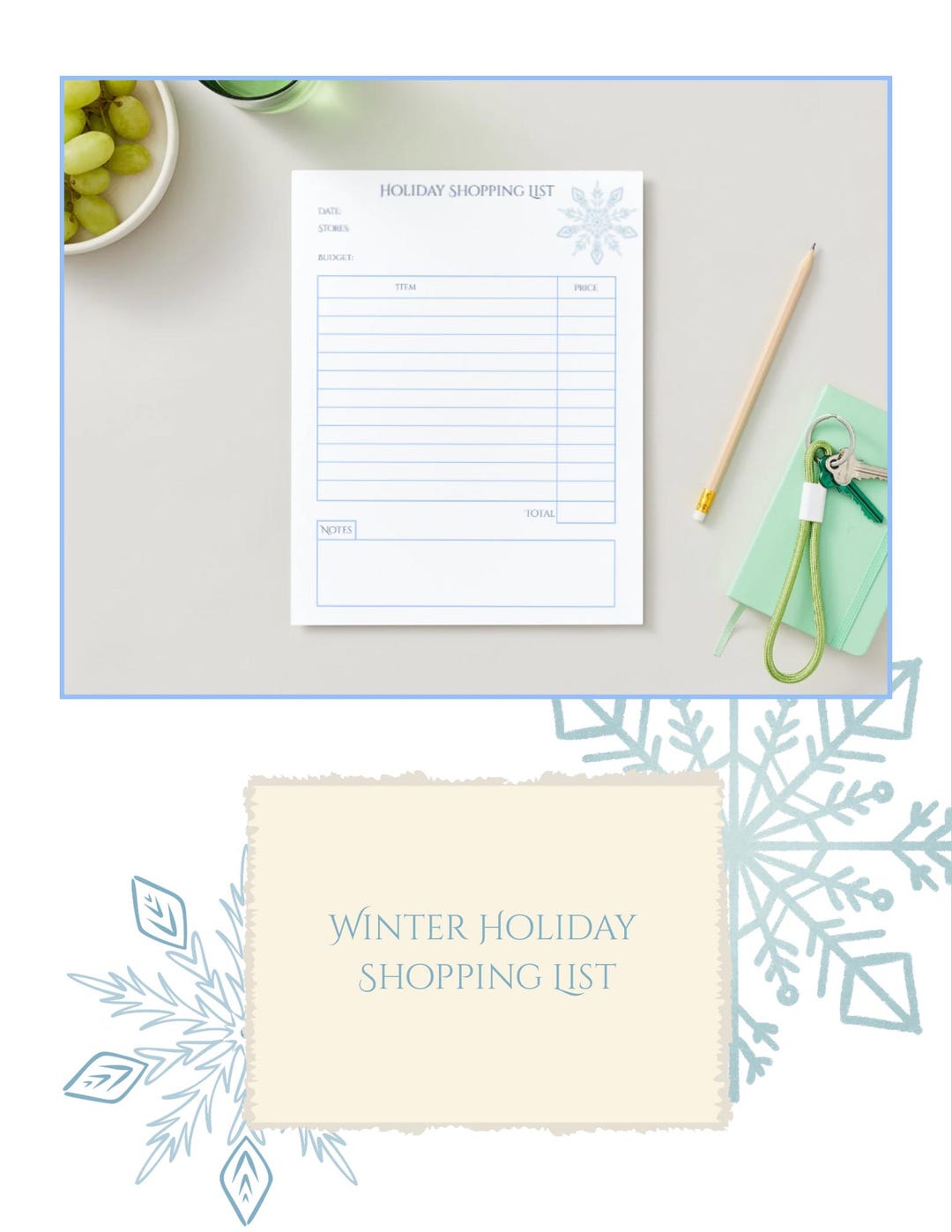 Holiday Gift Shopping List | Printable Winter Gift Planner | A5 ...