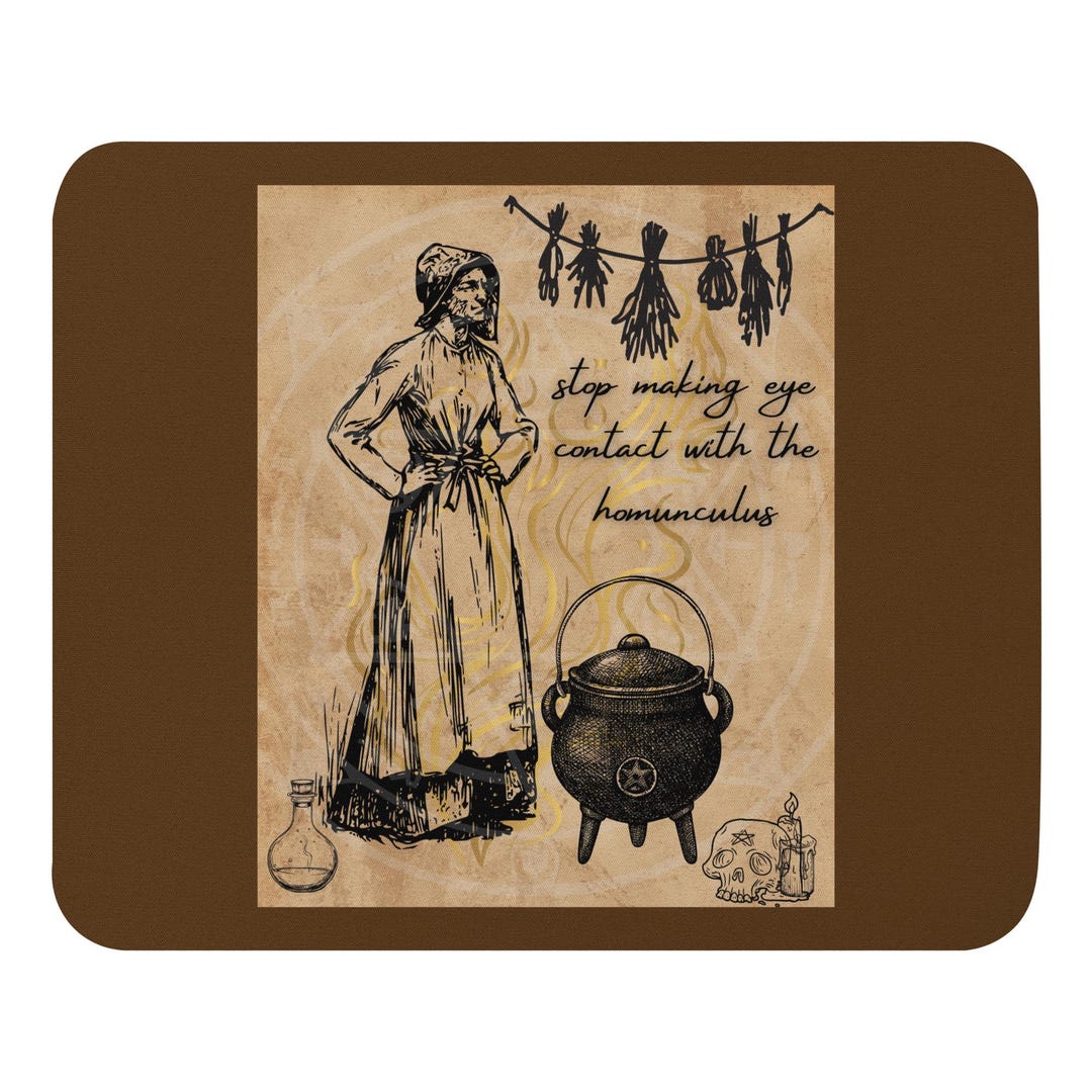 Halloween Mouse Pad, Witch and Homunculus, Cauldron and Potions - Etsy