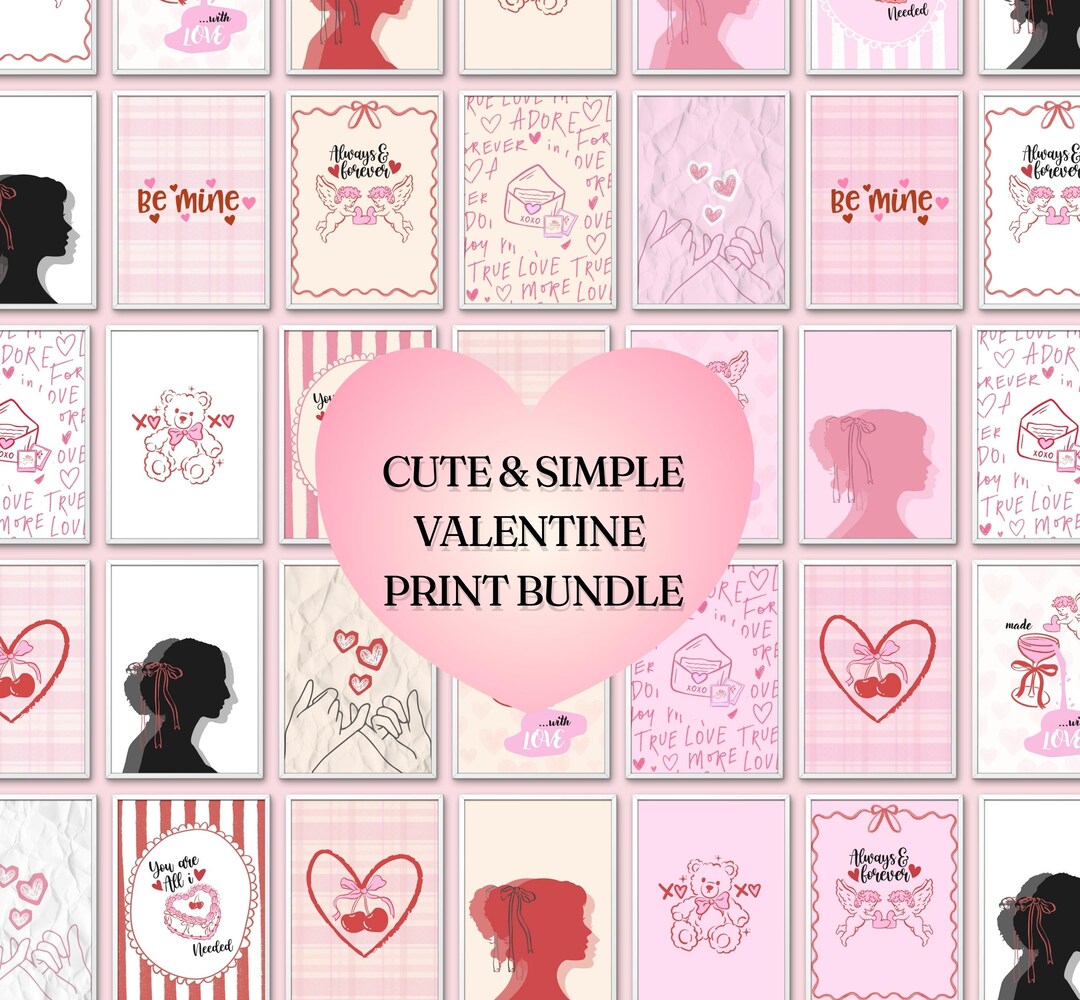 Valentine's Day Print Set | 150 Love-themed Designs (digital Download ...