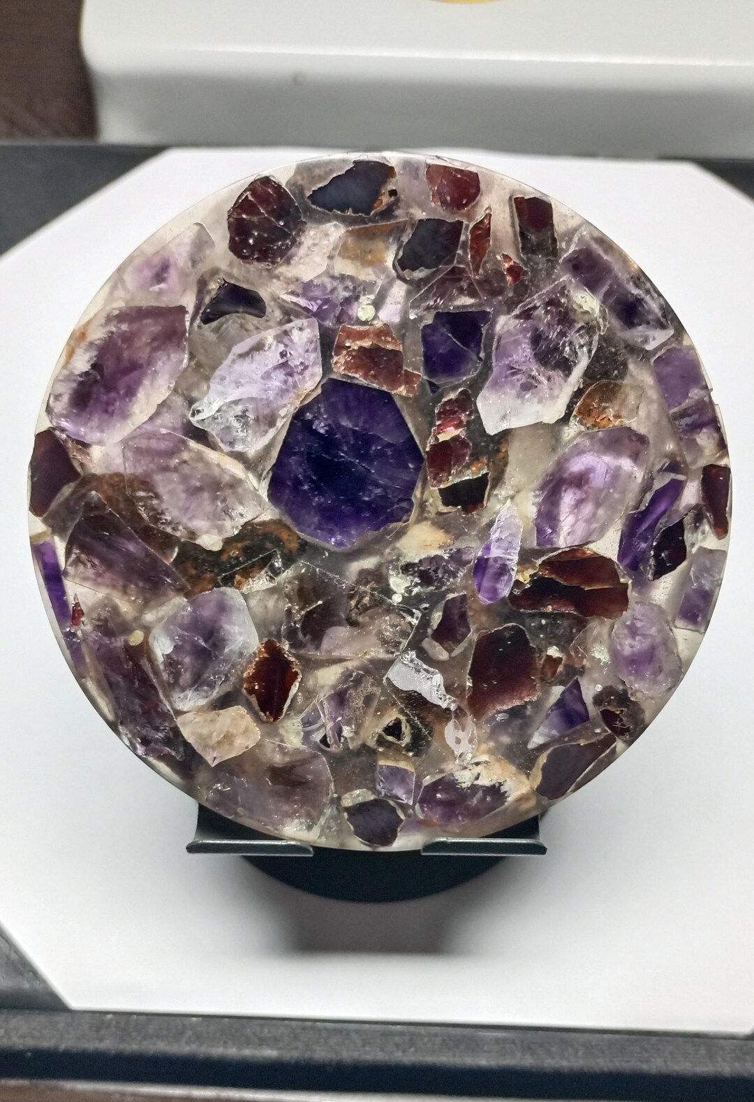 Handmade Amethyst Stone Coffee Table Top: Luxury Living Room Decoration ...