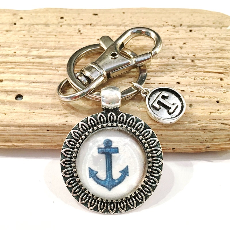 Anchor Keychain - Etsy