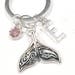 Whale Tail Personalized Keychain Whale Tail Initial Key Ring Sea Life ...
