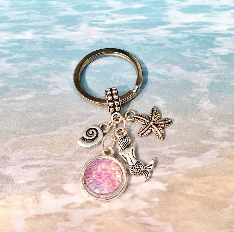 Mermaid Keychain Mermaid Charm Key Chain Mermaid Scales | Etsy
