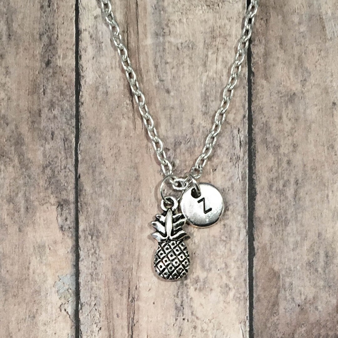 Silver Pineapple Necklace Pineapple Charm Necklace Pineapple - Etsy