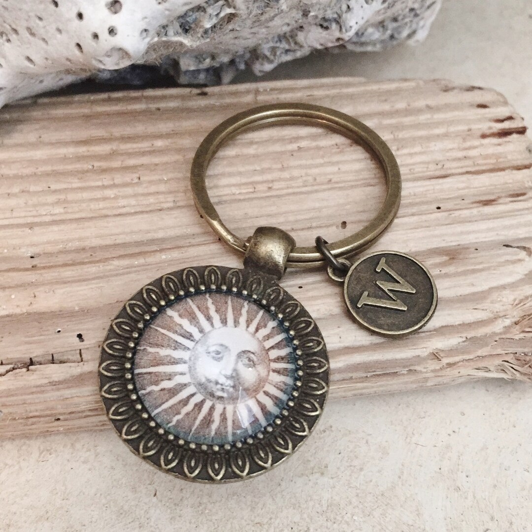 Sun Keychain, Personalized Bag Charm, Sun Face Bag Charm, Keychain ...
