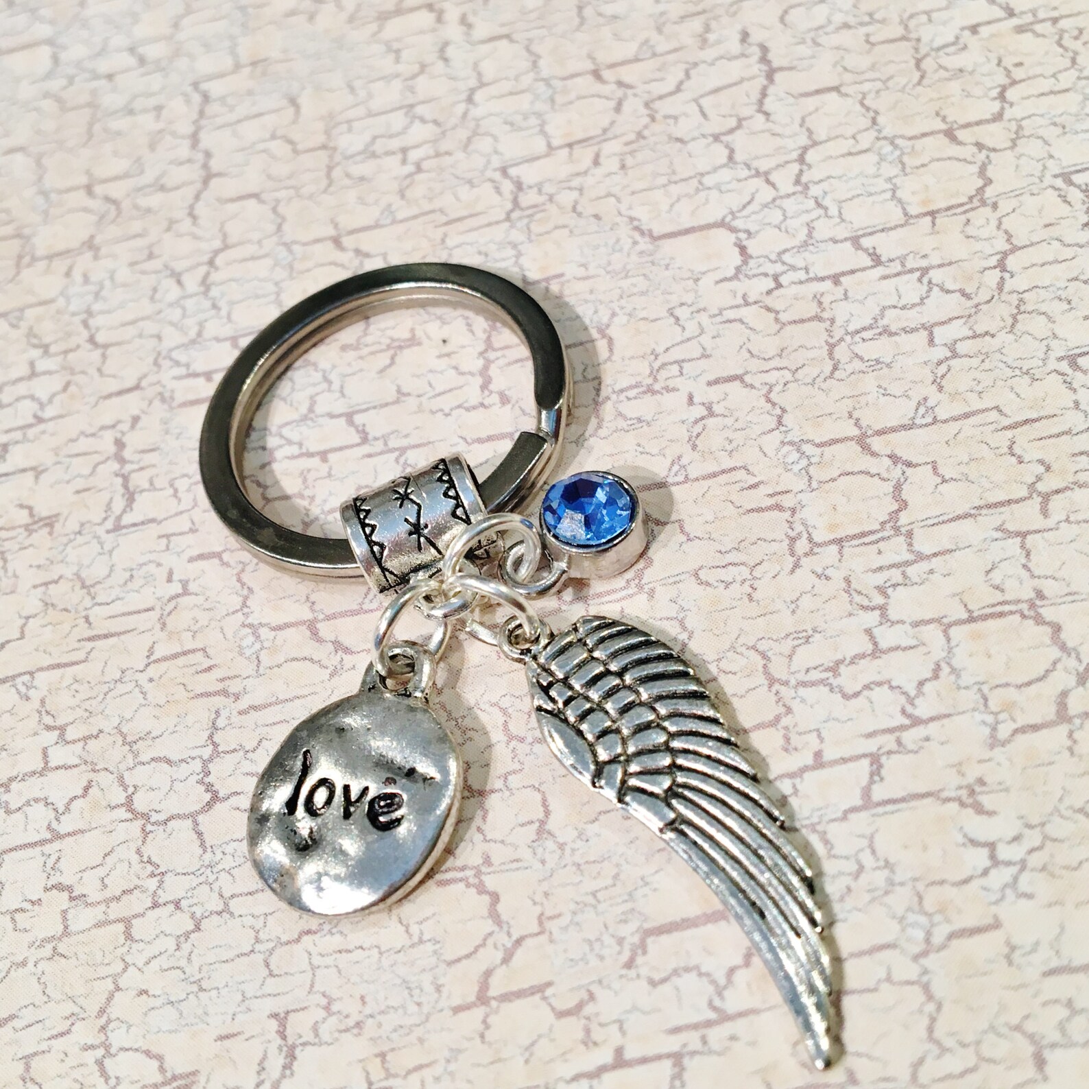 Personalized Angel Wing Keychain Angel Wing Key Ring Angel - Etsy