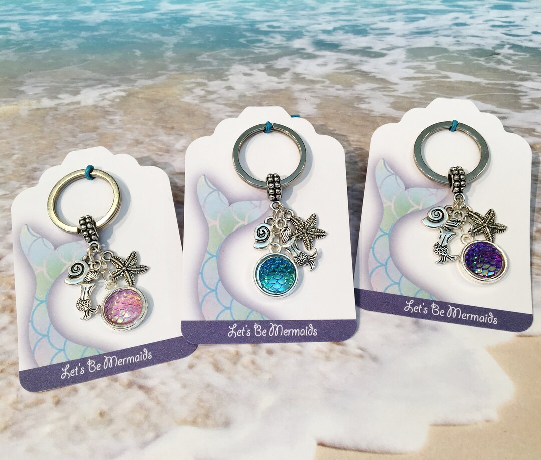 Mermaid Keychain, Mermaid Charm Key Chain, Mermaid Scales Keychain ...