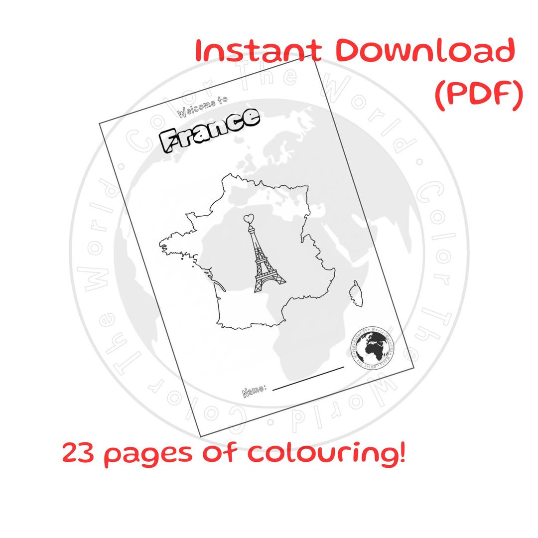 France Colouring Book - Etsy