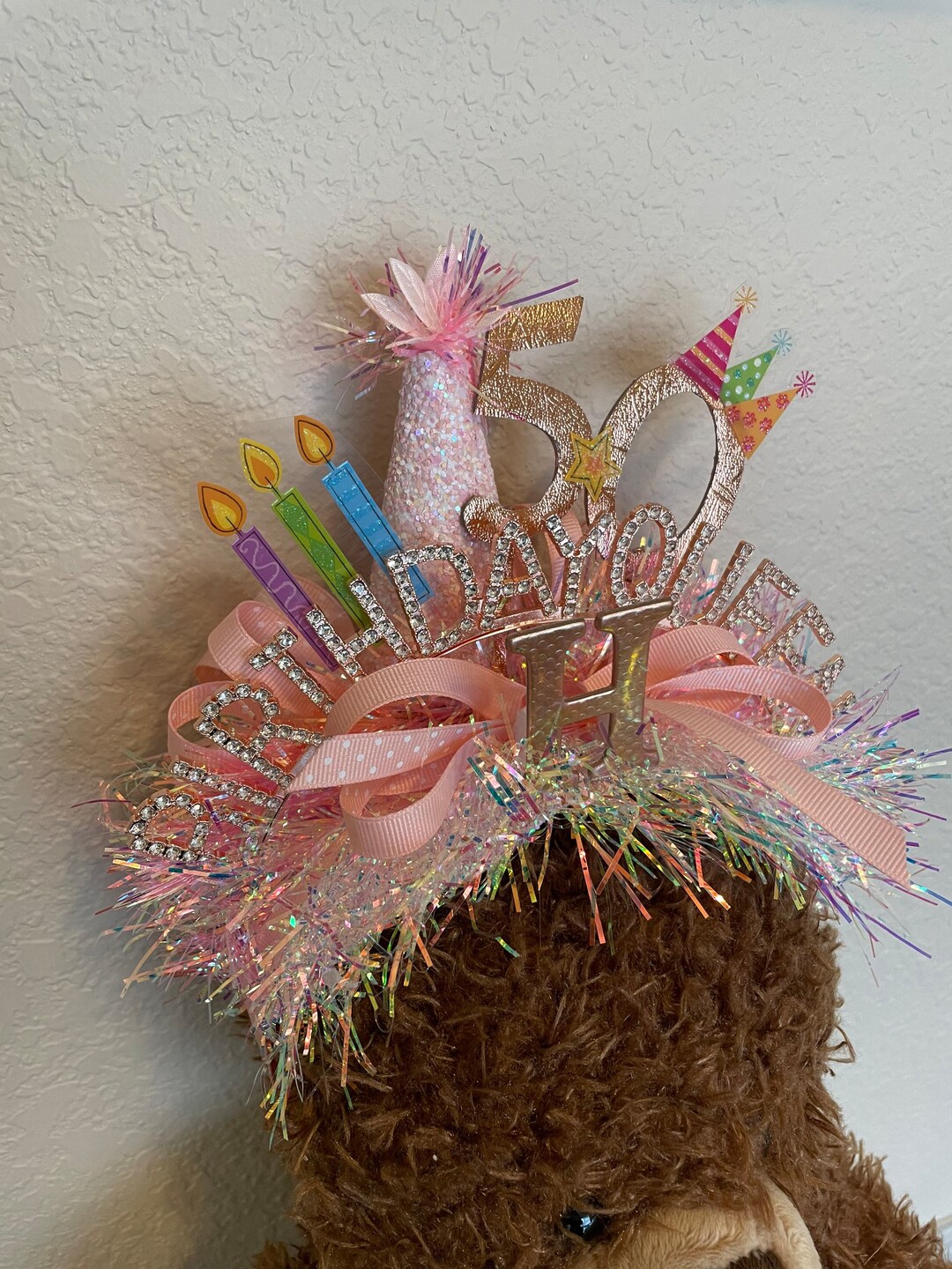 50th Birthday Headband Customize MADE TO ORDER - Etsy