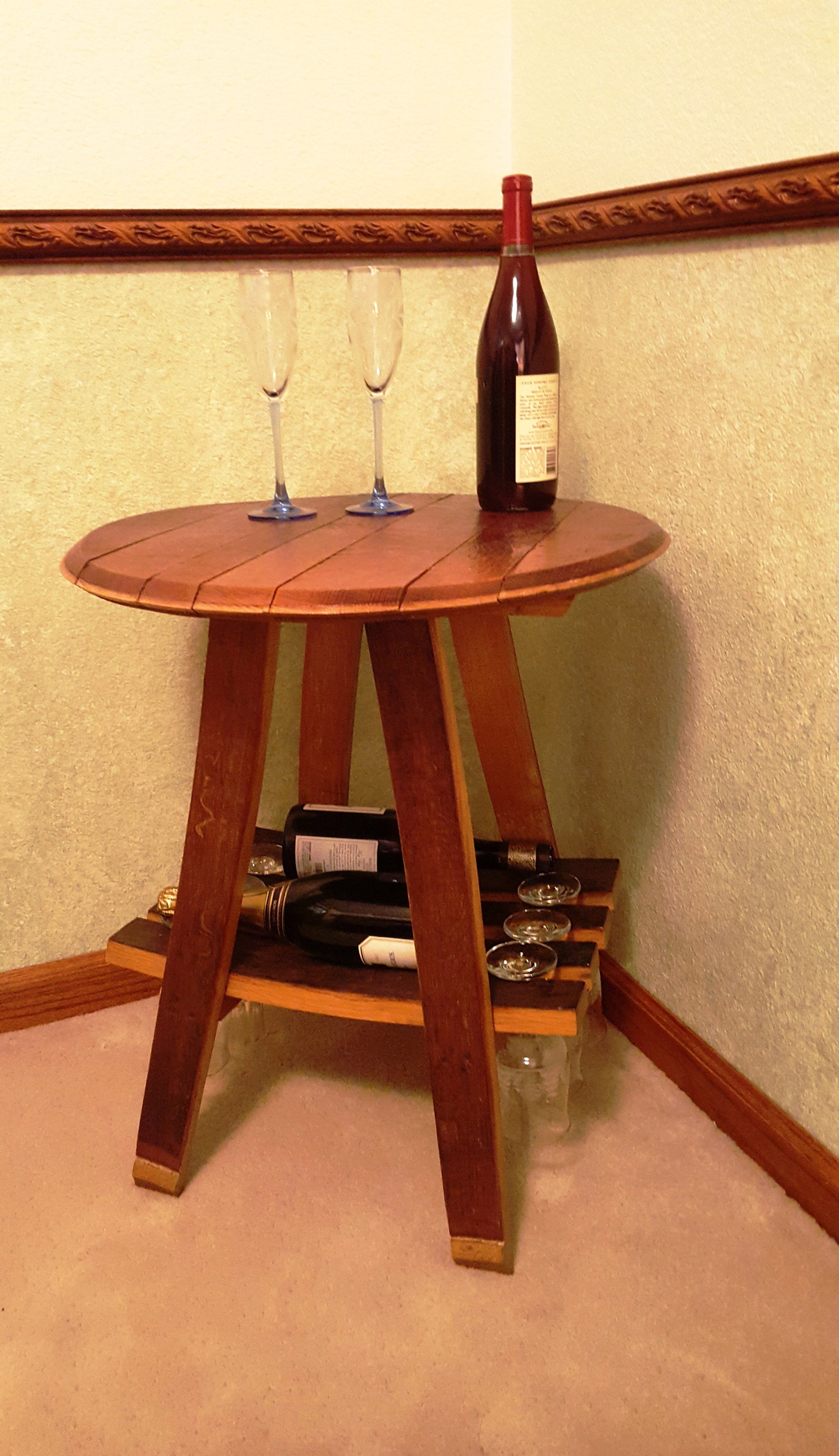 28 OR 32 Tall Oak Wine Barrel Side Table With | Etsy