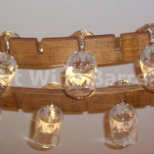 Hanging Oak Wine Barrel Stave Glass Rack Stemware Rack - Etsy
