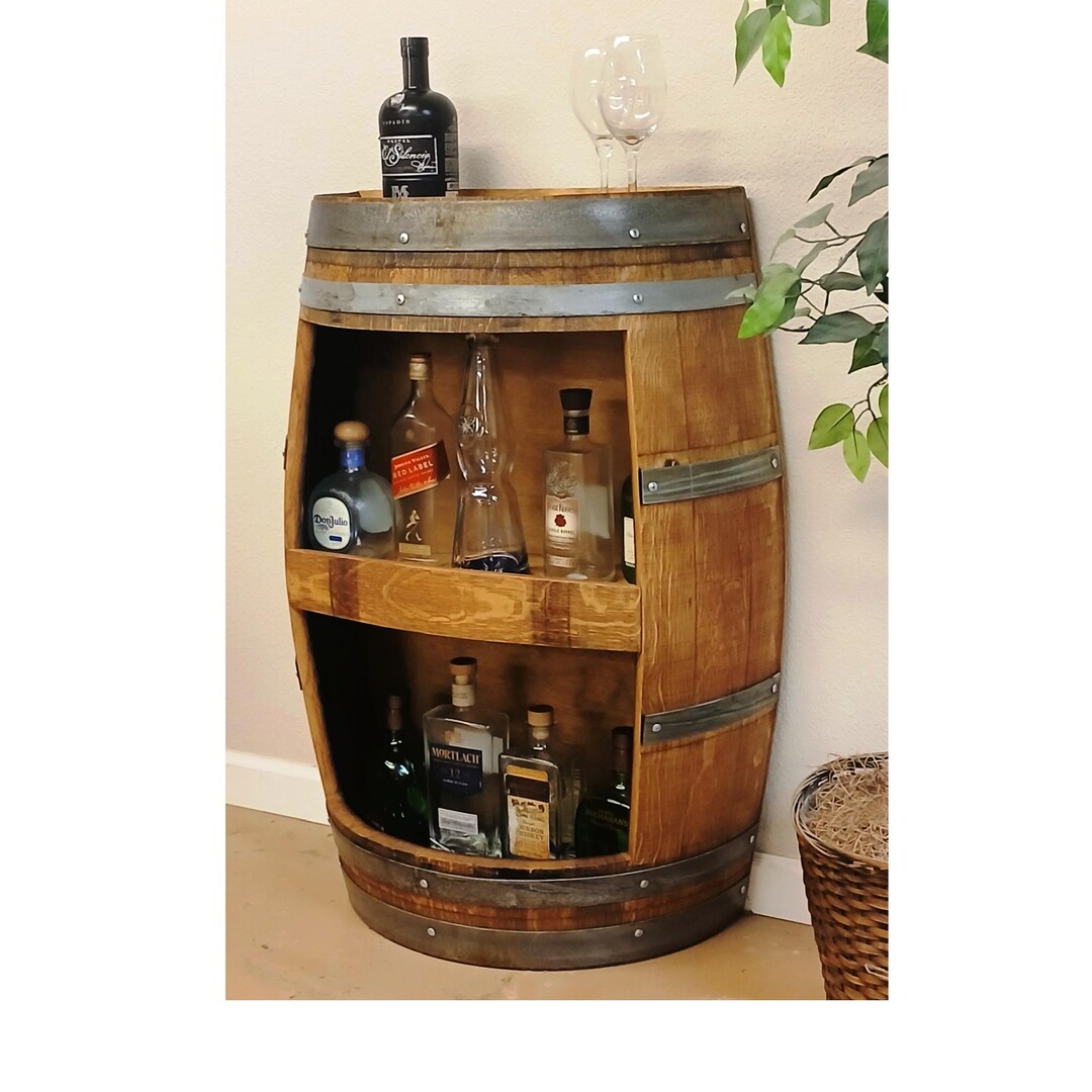 Oak Barrel Cabinet for Whiskey, Bourbon, Liquor, Wine, Liquor Storage ...
