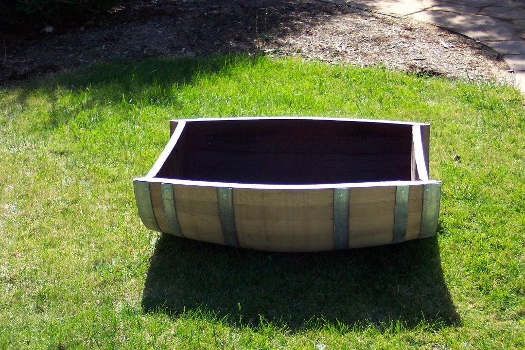 Wine Barrel Trough, Table, Planter by Wine Barrel Creations Inc. - Etsy