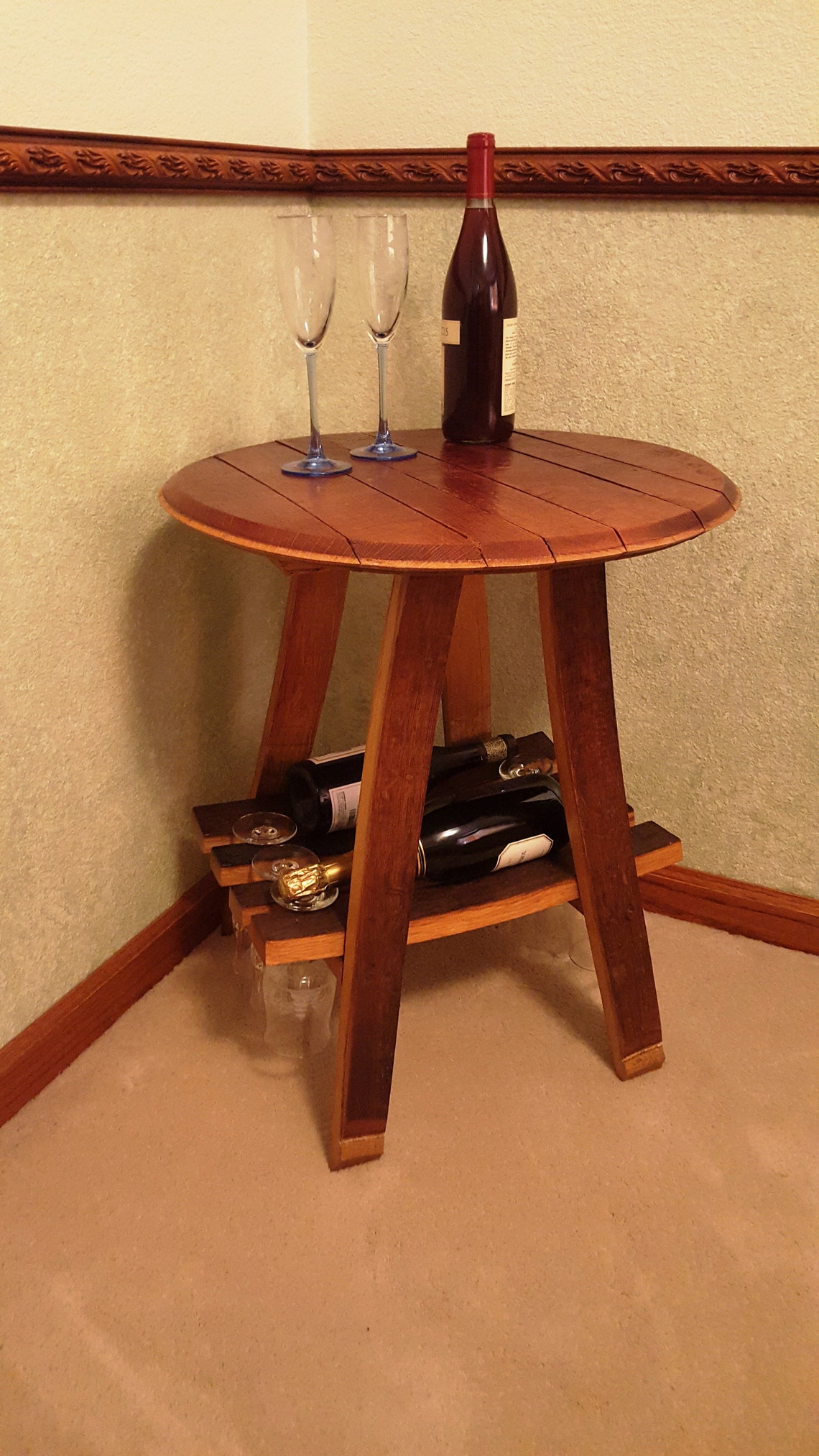 28 OR 32 Tall Oak Wine Barrel Side Table With | Etsy