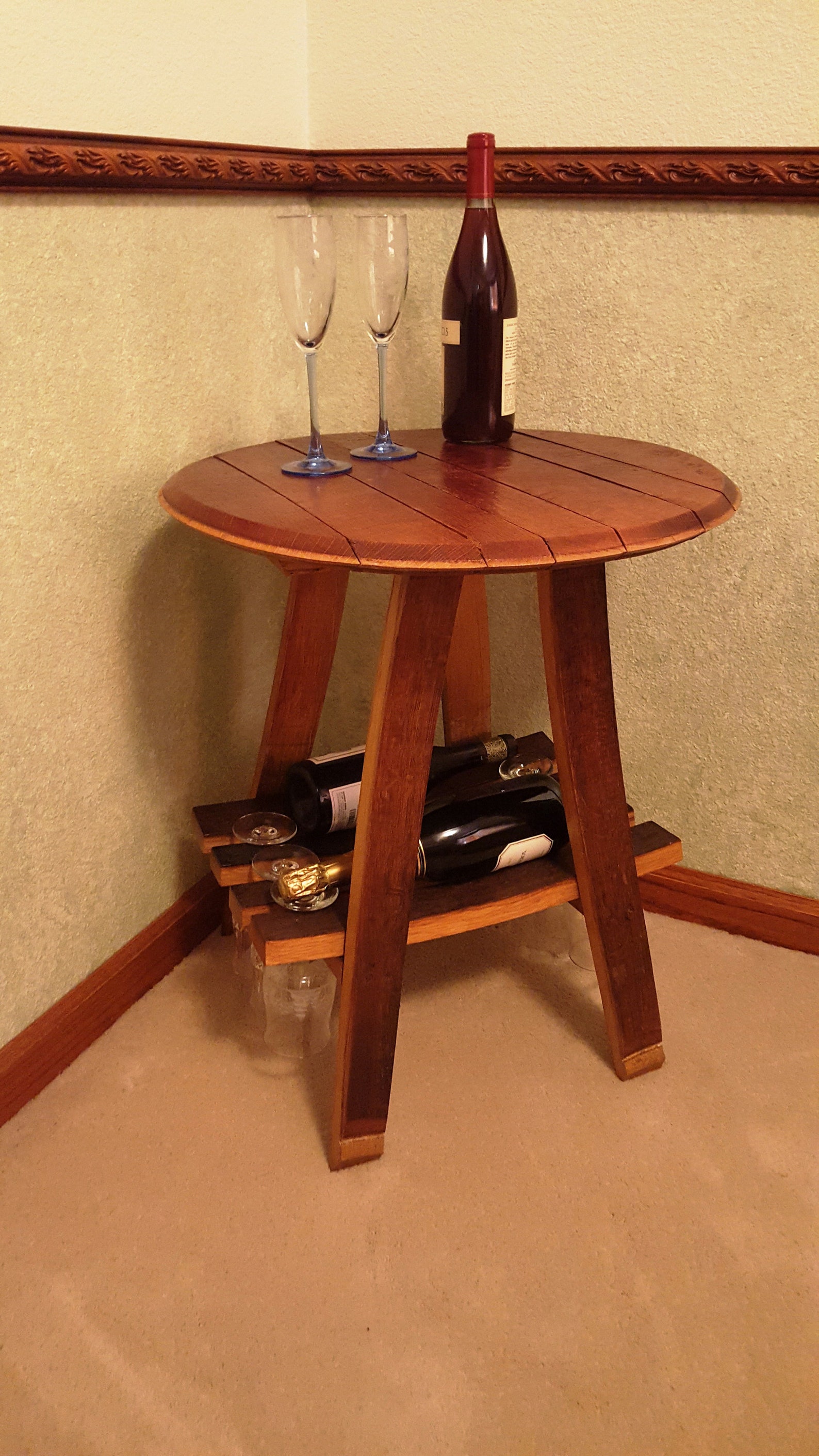 28 OR 32 Tall Oak Wine Barrel Side Table With | Etsy
