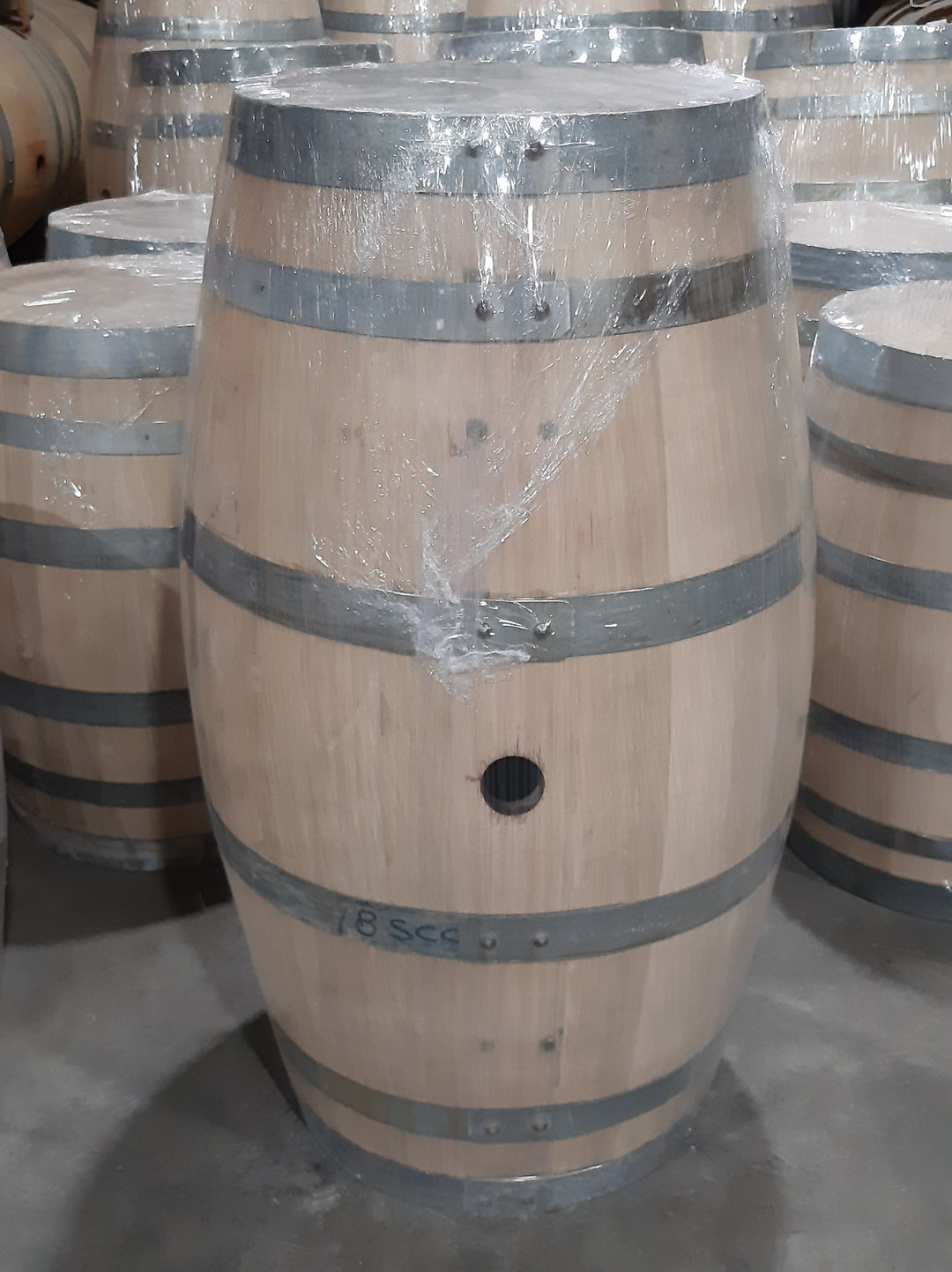 30 Gal. Tall Torpedo Style Oak Keg, Wine Barrel for Display, Side Table ...