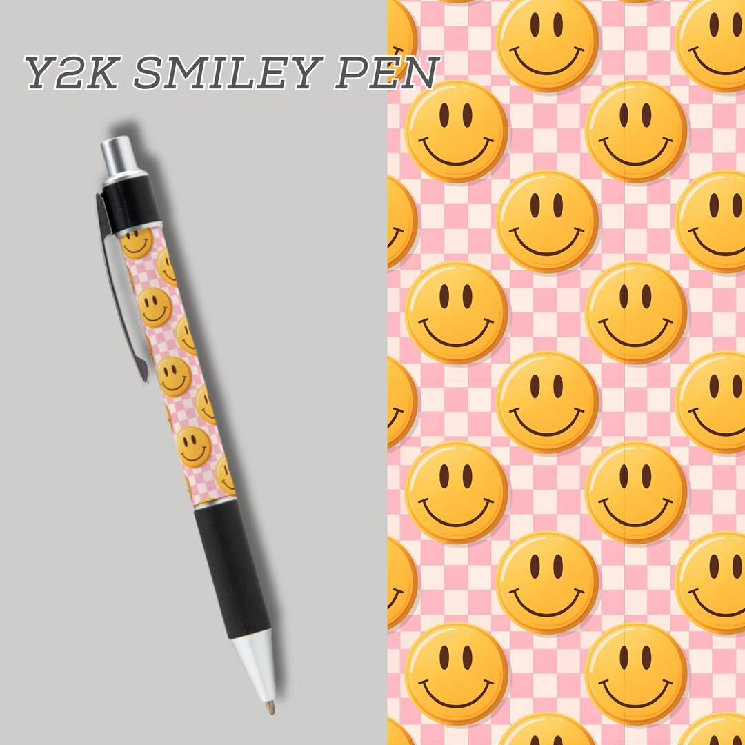 Y2k Smiley Pen Party Favor Pink Checker Aesthetic Tween Birthday Goodie ...